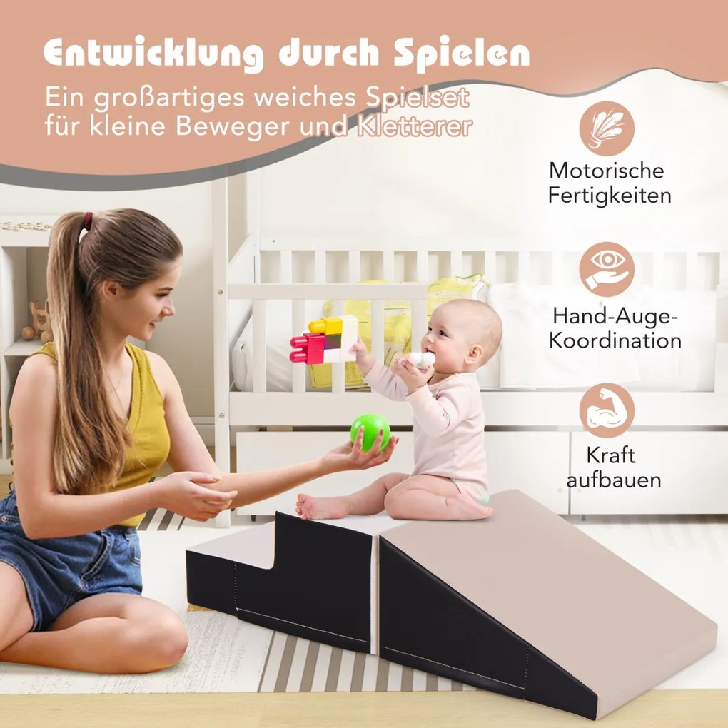 Costway 2 kusy. Dětské pěnové stavebnice na běhání a lezení, měkké stavebnice
