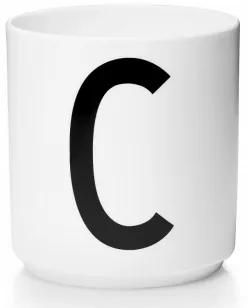Porcelánový hrnek s písmenem C, bílá Design Letters