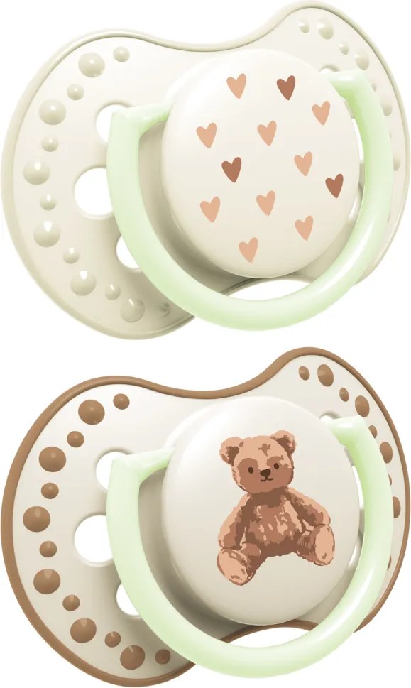 LOVI Dudlík svítící silikonový dynamický TEDDY LOVE 0-6m 2ks