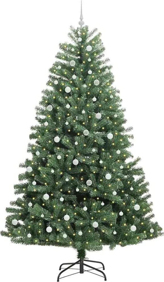 Umělý Skládací Vánoční Strom Zelená 240 cm PVC a kov 3395508