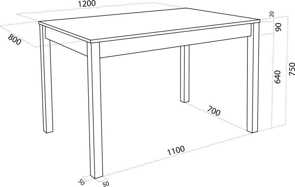 RESTAURAČNÍ stůl 60 x 90 cm, , Materiál: lamino (na výběr více variant)