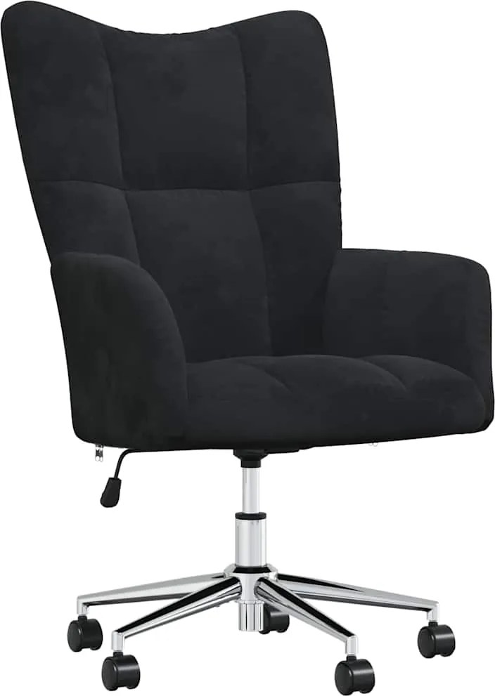 Relaxační křeslo černé samet 328167