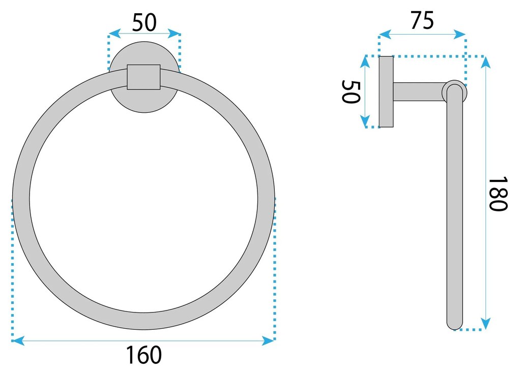 Rea Galo, prstenový věšák na ručník, měděná matná, REA-88074