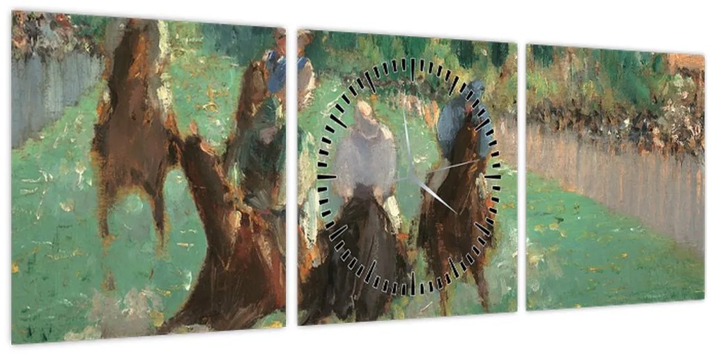 Obraz - Edouard Manet, At the Races, reprodukce (s hodinami) (90x30 cm)