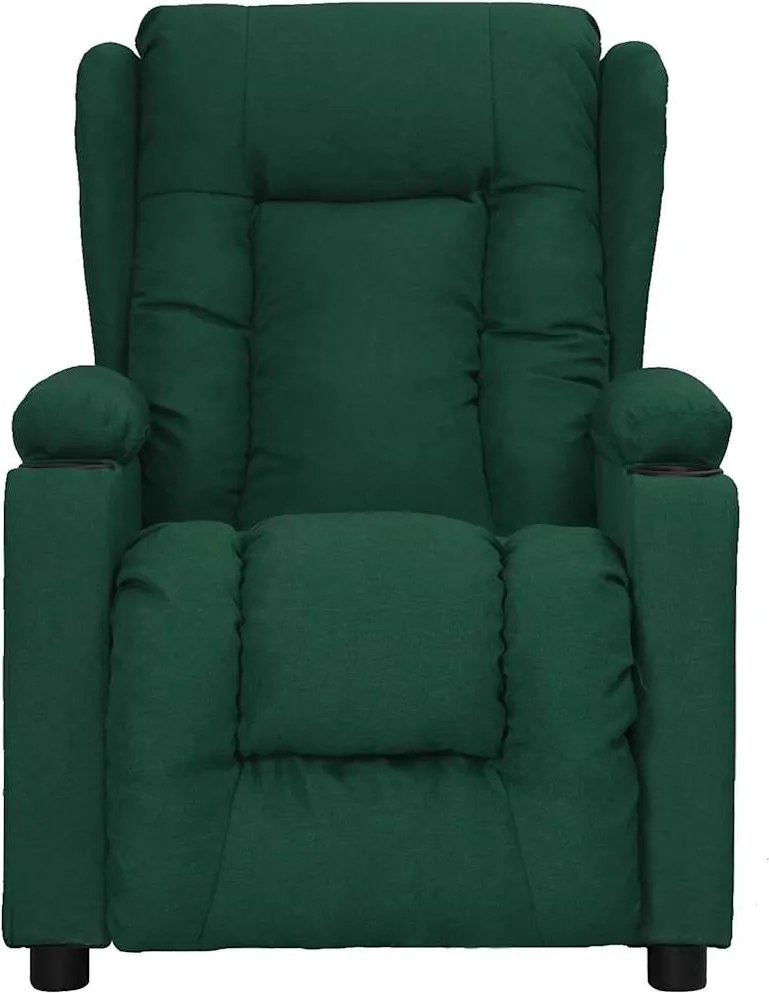 Elektrické masážní křeslo tmavě zelené textil 3098795
