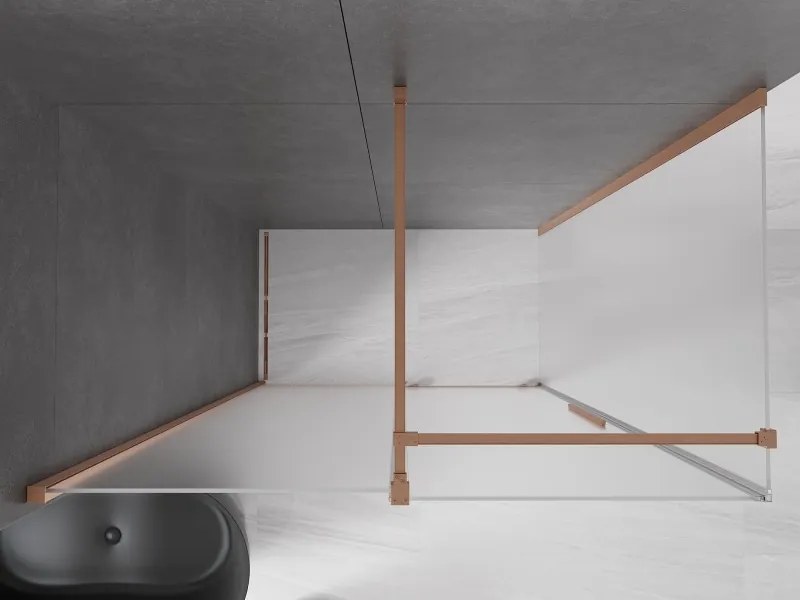 Mexen Velar, sprchový kout s posuvnými dveřmi 160 x 90 cm, 8mm sklo námraza, měděná matná, 871-160-090-31-65