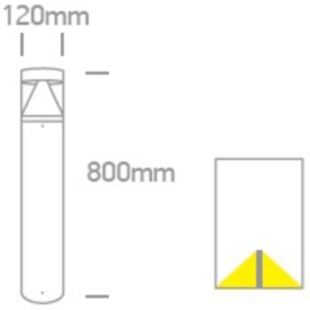 Trinity LID14834 Venkovní sloupkové svítidlo Polis LED 12W 3000K, antracit, výška 80cm, IP65