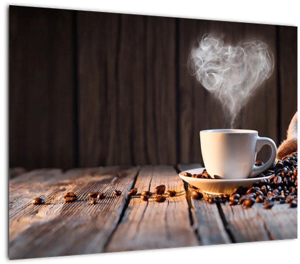 Skleněný obraz - Čas na kávu (70x50 cm)