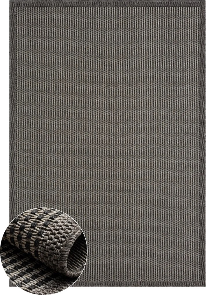My Flair, Kusový koberec Pine II schwarz – na ven i na doma, 140x200, černá, chodba / předsíň