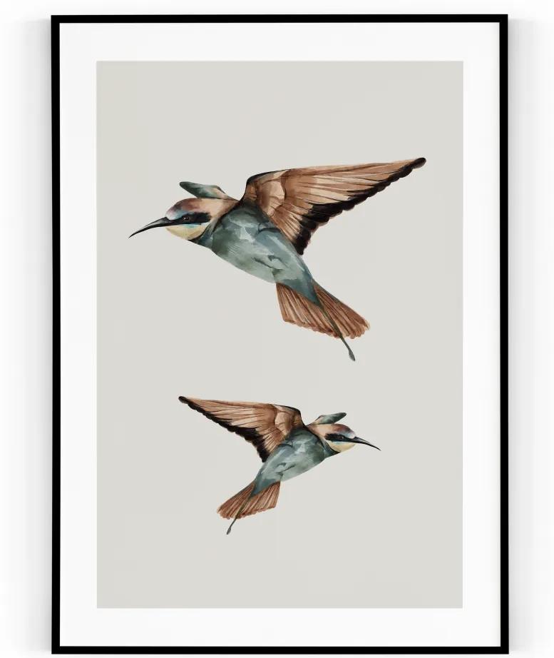 Plakát / Obraz Two Bird S okrajem Pololesklý saténový papír 210 g/m² A4 - 21 x 29,7 cm