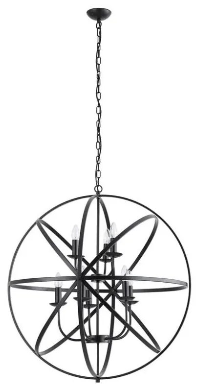 Searchlight 2478-8BK - Lustr na řetězu ORBIT 8xE14/60W/230V černá