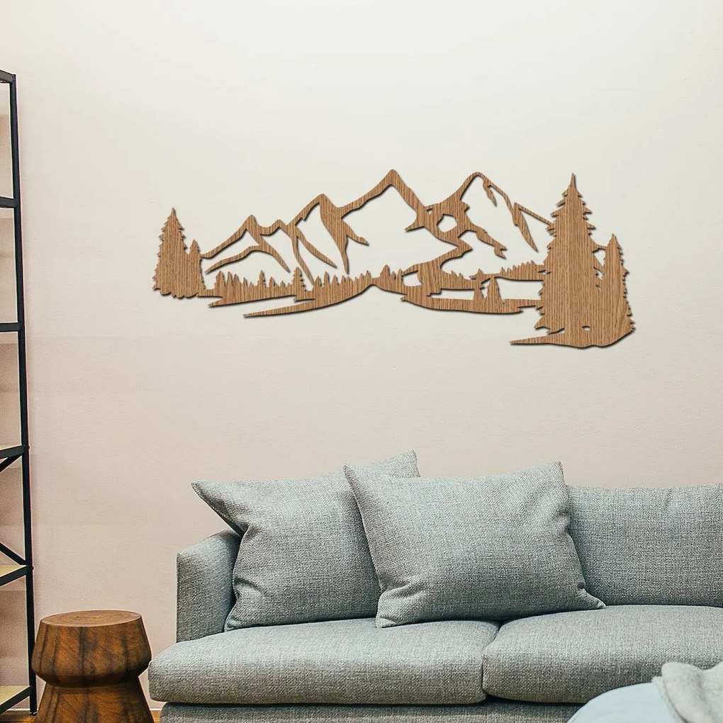 dřevo života Dřevěný obraz HORY Zvolte rozměr (cm): 80x30, Zvolte barvu dekoru: Dub Sonoma
