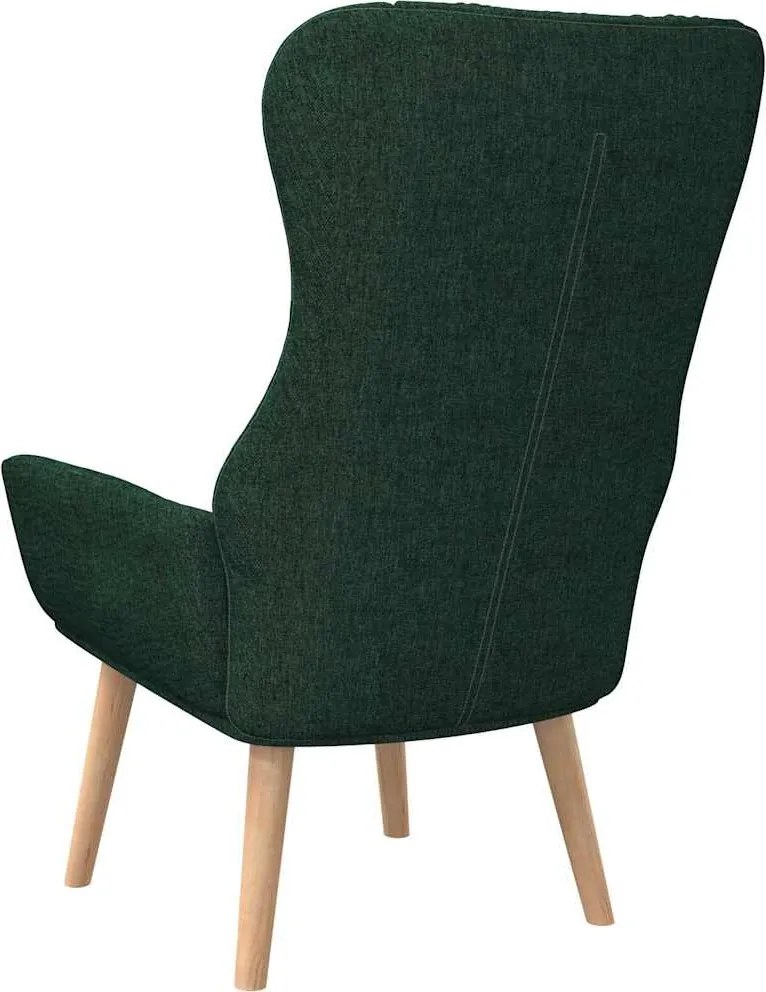 Relaxační křeslo tmavě zelené textil 341399