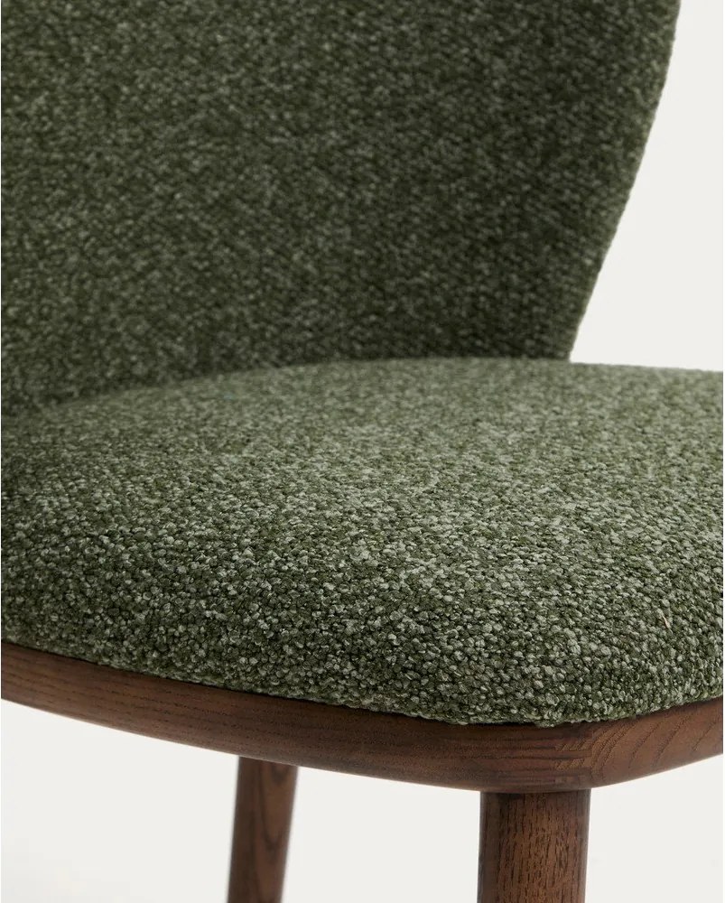 Tmavě zelená čalouněná barová židle (výška sedáku 65 cm) Ciselia – Kave Home