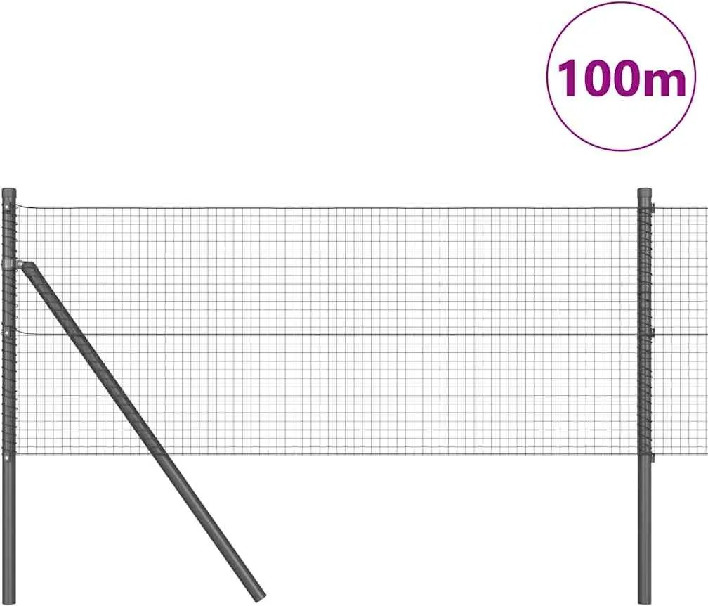 Zemní upevnění svařované drátěné ploty 100 x 0,8 m Šedá 3351906
