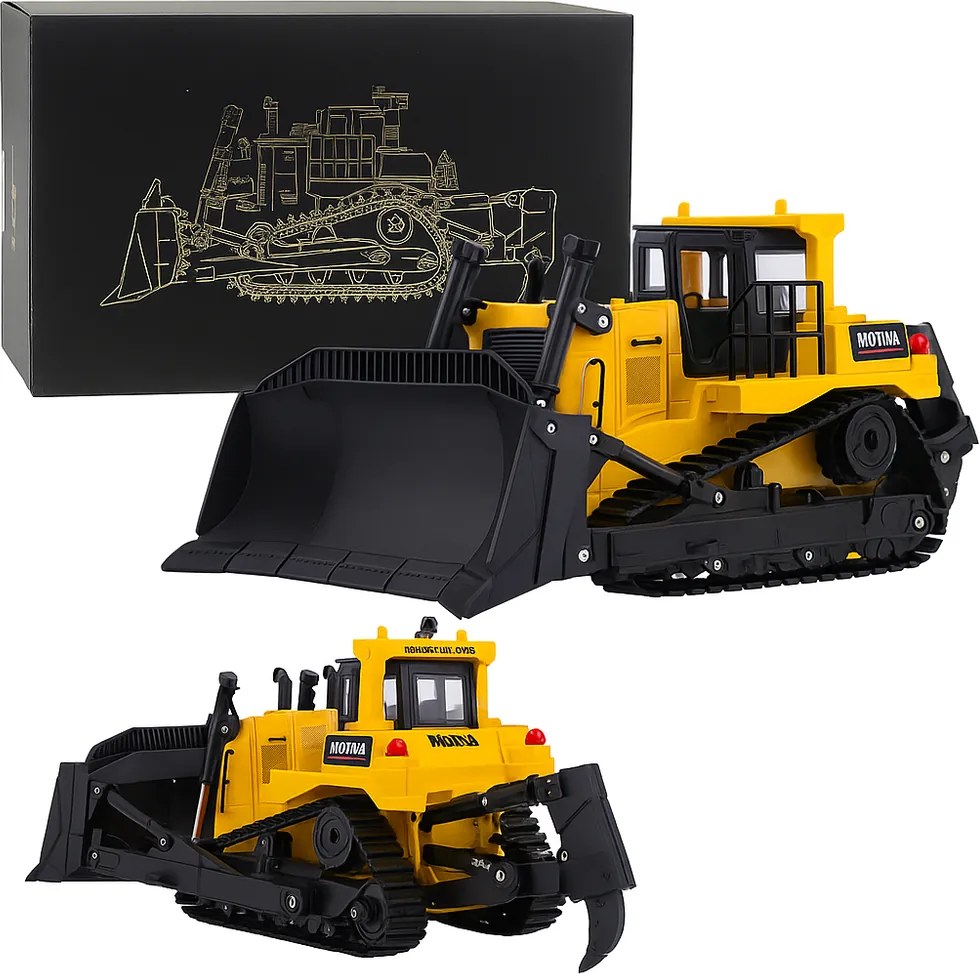 Buldozer rypadlo Huina kovový stavební model 1:50