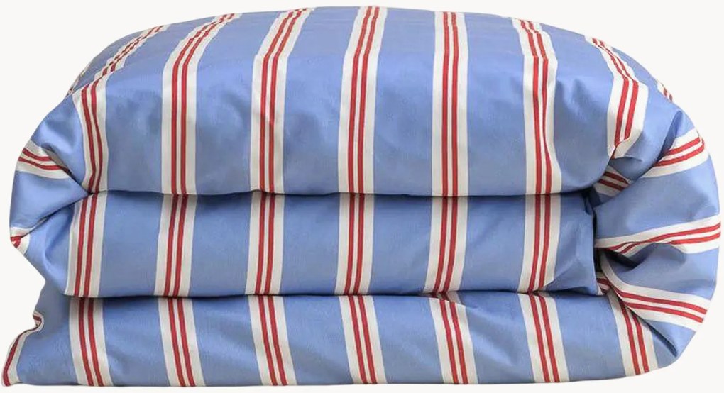 Povlak na přikrývku z bavlněného saténu Sky Blue Stripes