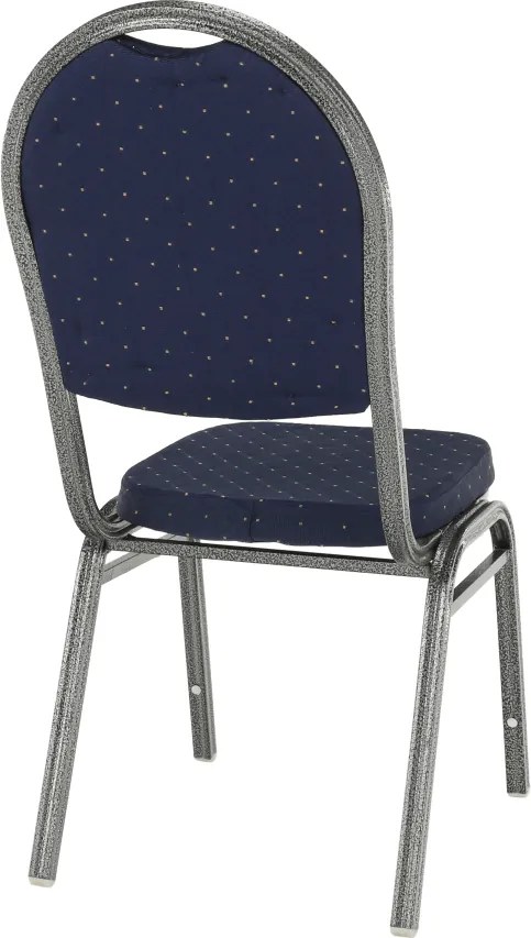 Židle, stohovatelná, látka modrá/šedý rám, JEFF 2 NEW