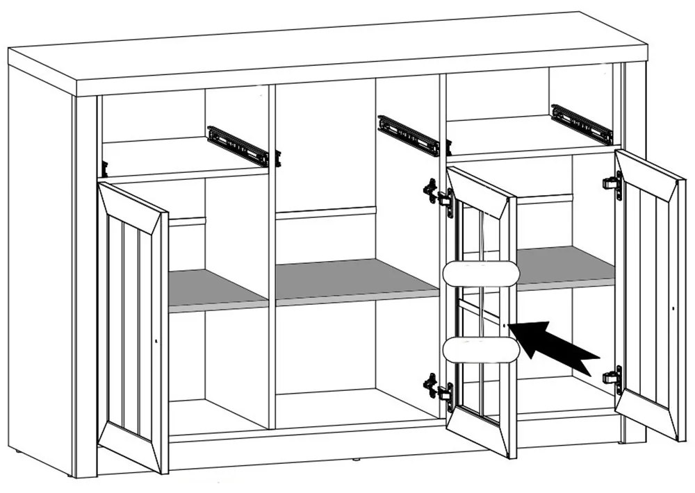 Obývací stěna PROVENCE a | 4 díly | 310 cm + stolek 120x60 cm | andersen/lefkas