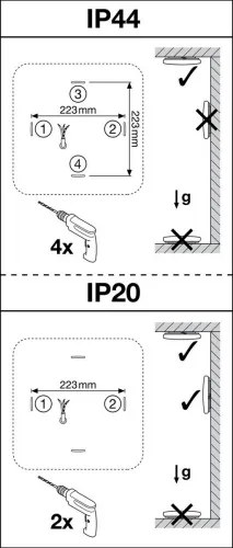LED svítidlo LEDVANCE SF Square 24W 4000K 330mm IP44 s pohybovým čidlem