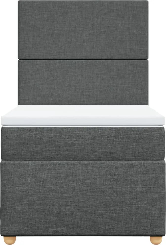 Box spring postel s matrací tmavě šedá 90x200 cm textil 3293457