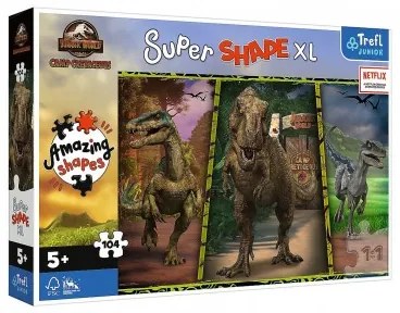 Puzzle 104 XL Super Shape Barevní dinosauři/Jurassic World 60x40cm v krabici 40x27x6cm