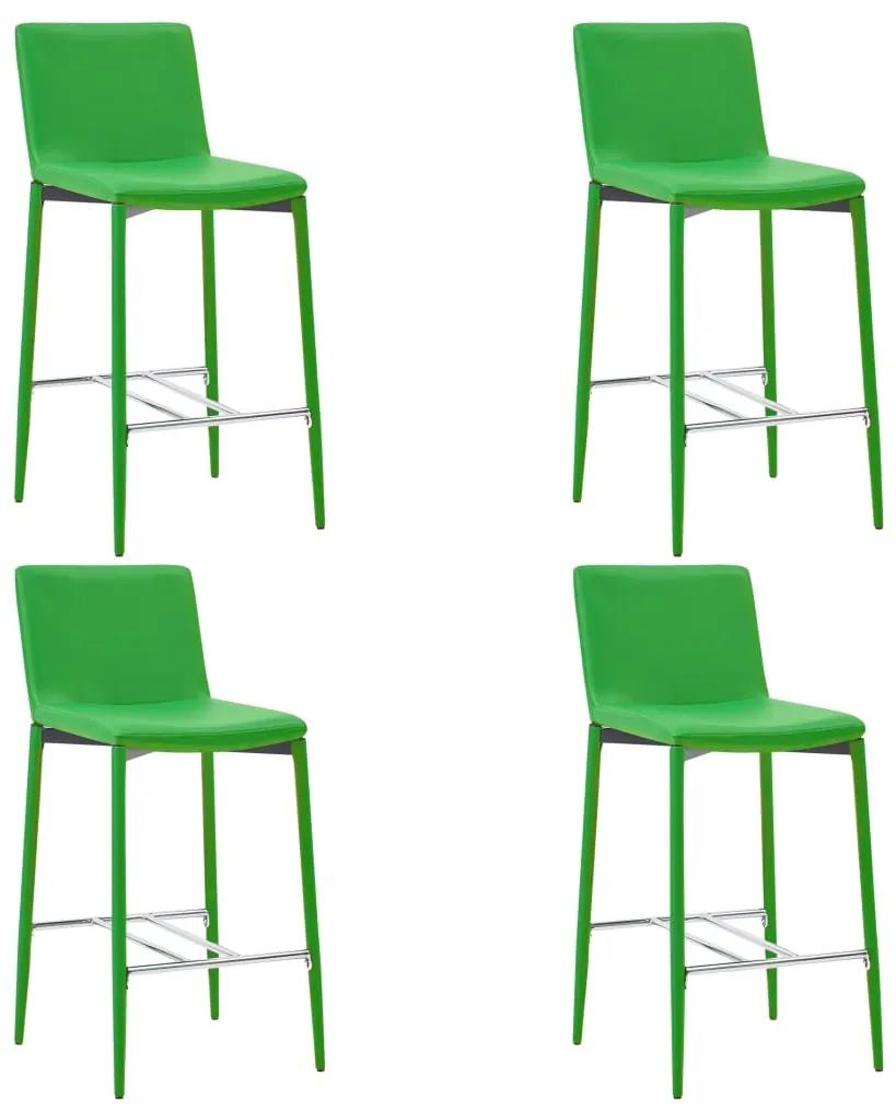279687 vidaXL Barové stoličky 4 ks zelené umělá kůže