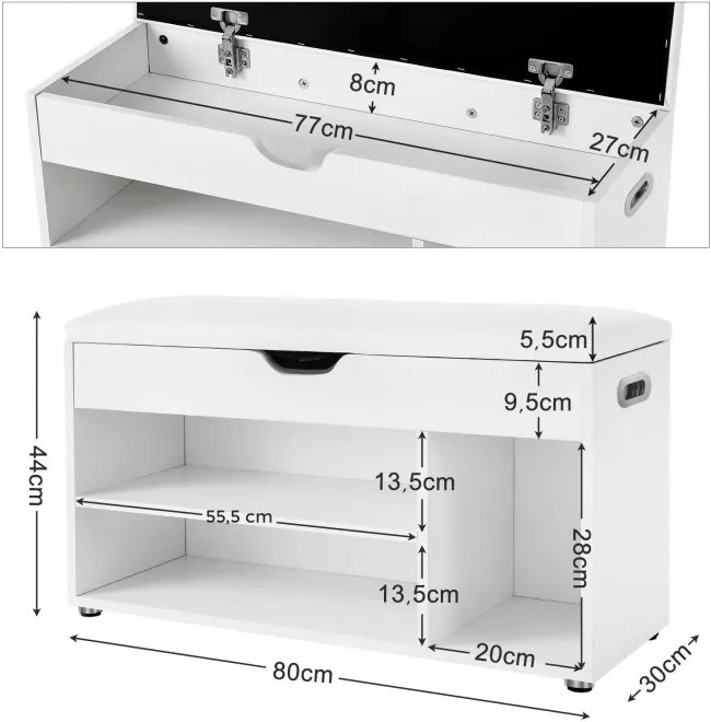 Lavice s botníkem na boty LHS30W