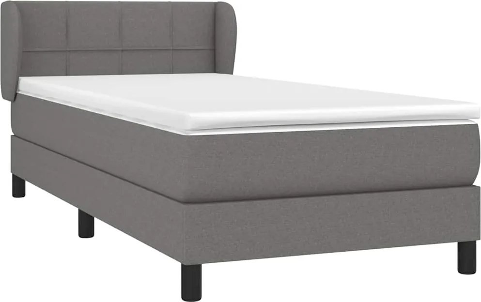 Box spring postel s matrací tmavě šedá 80 x 200 cm textil 3126198