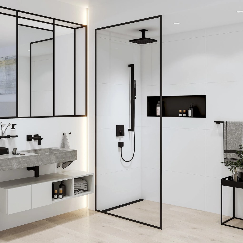 HANSGROHE Hansgrohe, přívod od stropu E 100 mm, černá matná, HAN-24338670
