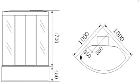 NIKIDO Sprchový box 7102  100x100x215 SAUNA