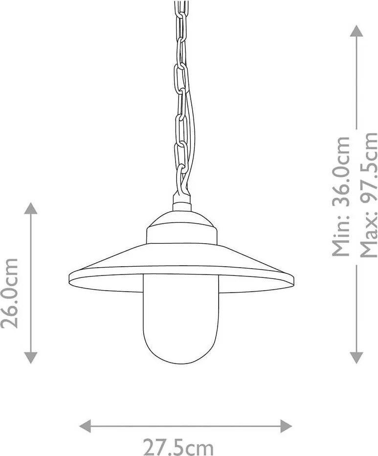 Závěsné venkovní světlo Elstead KLAMPENBORG8/černá barva