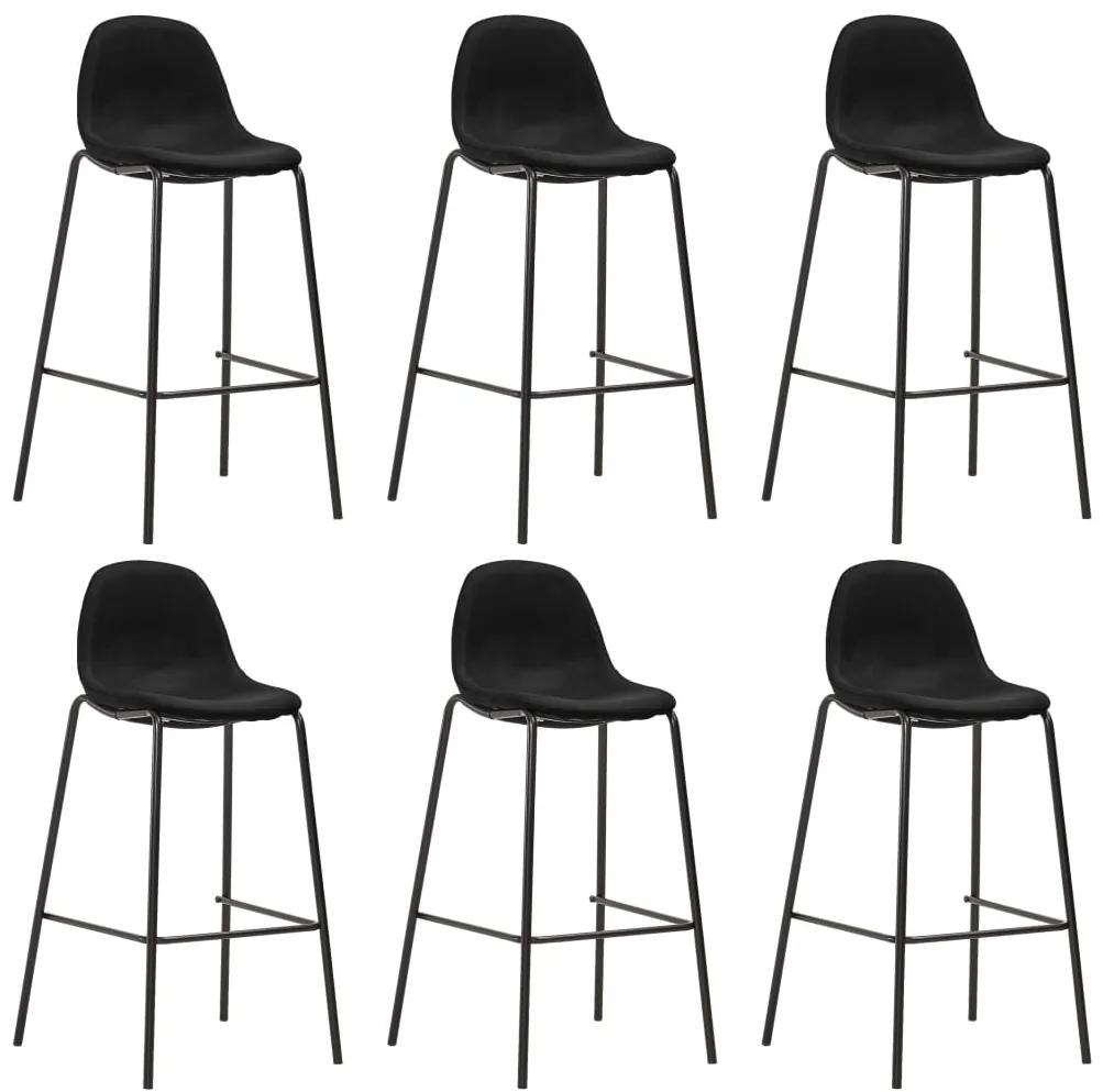 279665 vidaXL Barové židle 6 ks černé textil