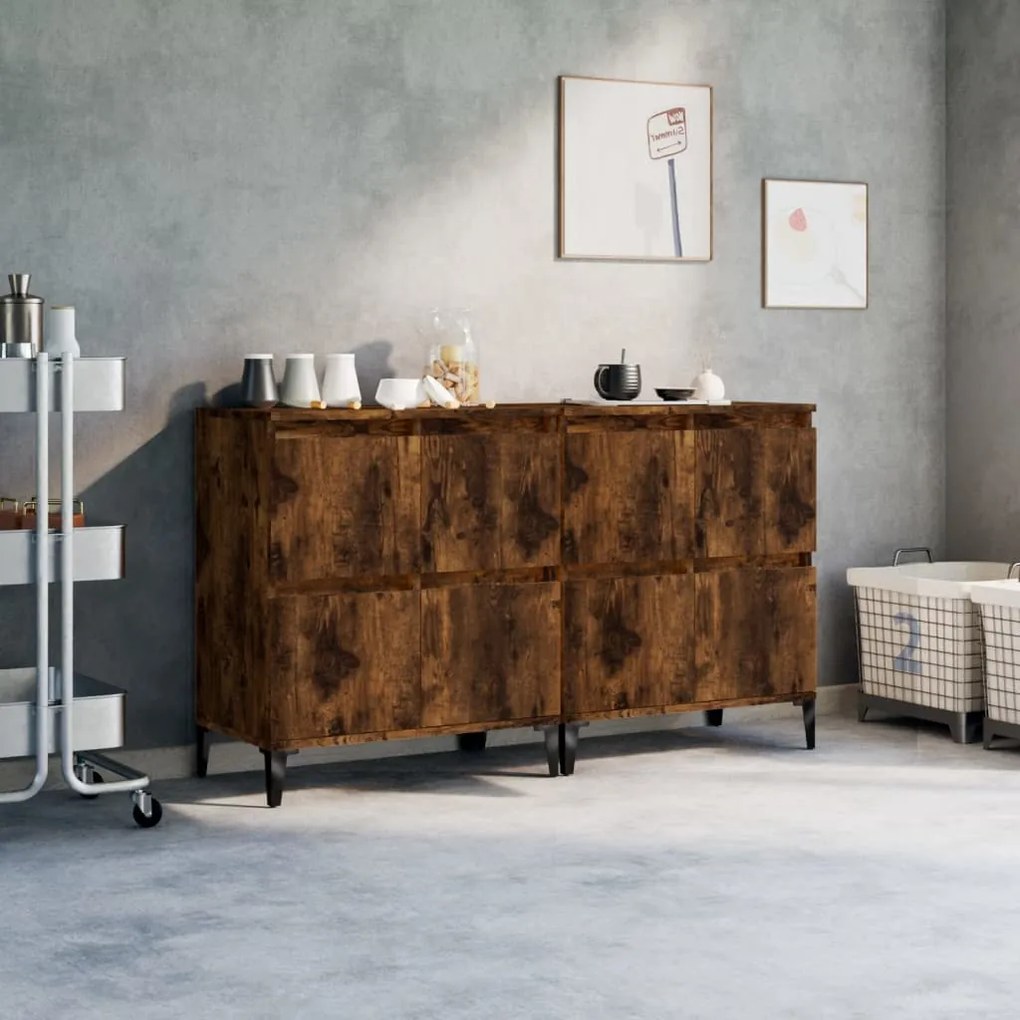 Příborníky 2 ks kouřový dub 60 x 35 x 70 cm kompozitní dřevo 3185764