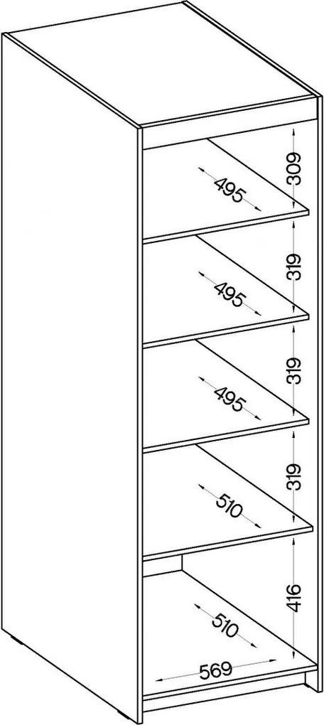 FALCO Šatní skříň Enja 1D3S Odstín: Dub lefkas