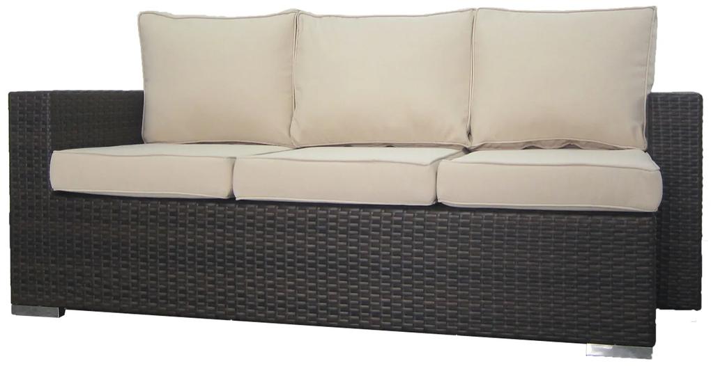 Umělý ratan zahradní 3-sofa Daylight mocca/krém