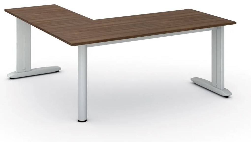 Rohový kancelářský stůl PRIMO FLEXIBLE, 180x180 cm, ořech