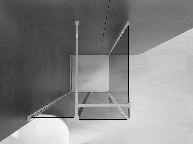 Mexen Velar, sprchový kout s posuvnými dveřmi 100 x 100 cm, 8mm šedé sklo, chromová, 871-100-100-41-01