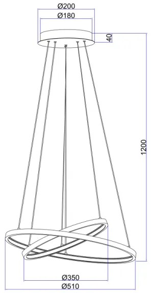 Globo 67192-42B - LED Lustr na lanku RALPH 2xLED/21W/230V