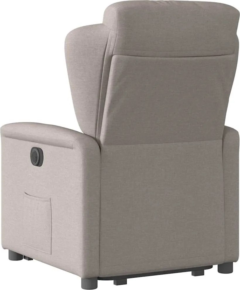 Elektrické zvedací polohovací křeslo taupe textil 3303161