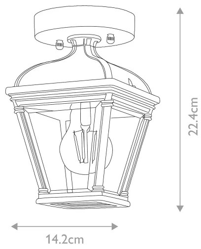 Elstead BAYVIEW-PORCH-BK - Venkovní strop. svítidlo BAYVIEW 1xE27/60W/230V IP44