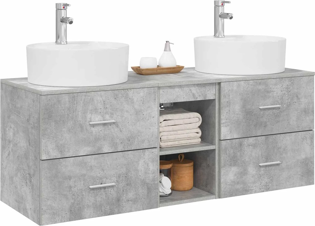Sada koupelnových skříněk 3 ks Betonově šedá 3405878