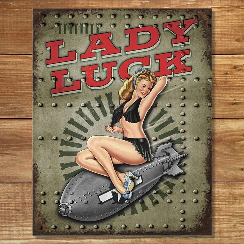 Plechová cedule Legends Lady Luck 40 cm x 32 cm