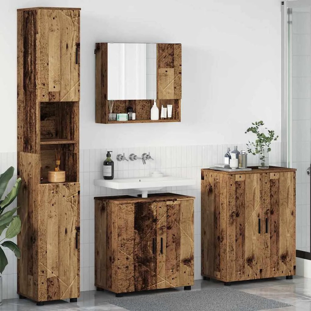 Sada koupelnového nábytku 4 ks Staré dřevo 61 x 35 x 64 cm 3393011