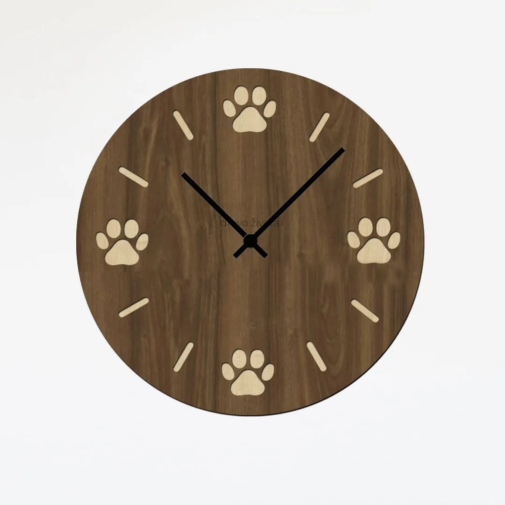 dřevo života Nástěnné hodiny ŤAPKA Zvolte barvu dekoru: Wenge, Zvolte velikost hodin (cm): 35x35