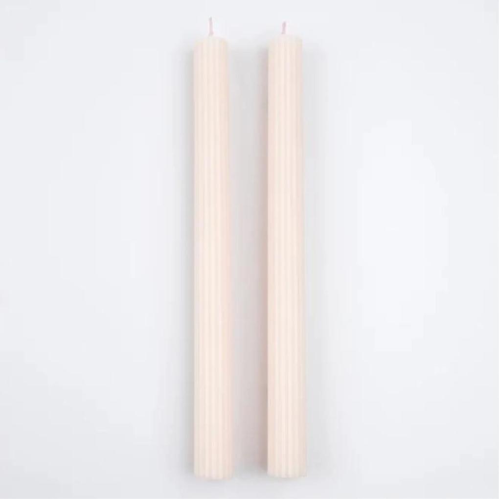 Meri Meri Vysoká svíčka Ballet Slippers 25 cm – set 2 ks, růžová barva, vosk