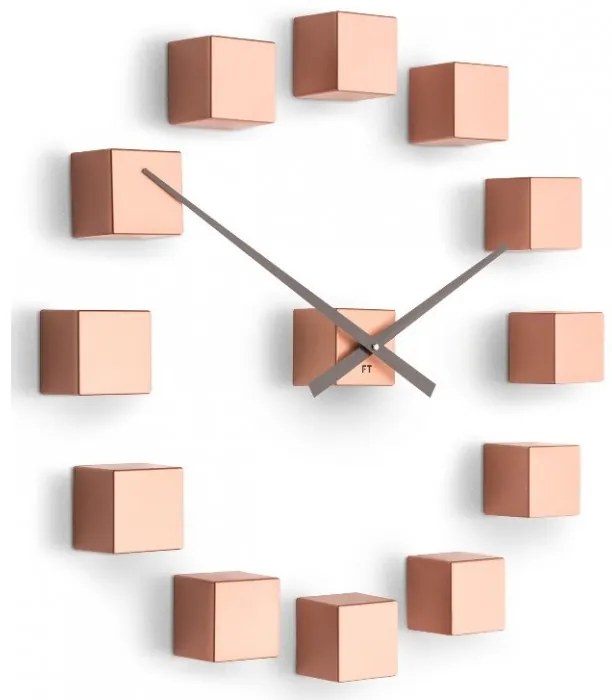 Designové nástěnné nalepovací hodiny Future Time FT3000CO Cubic copper