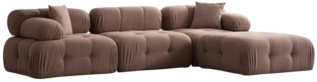 Hanah Home Čtyřmístná pohovka s pufem DOBLO hnědá 315 cm