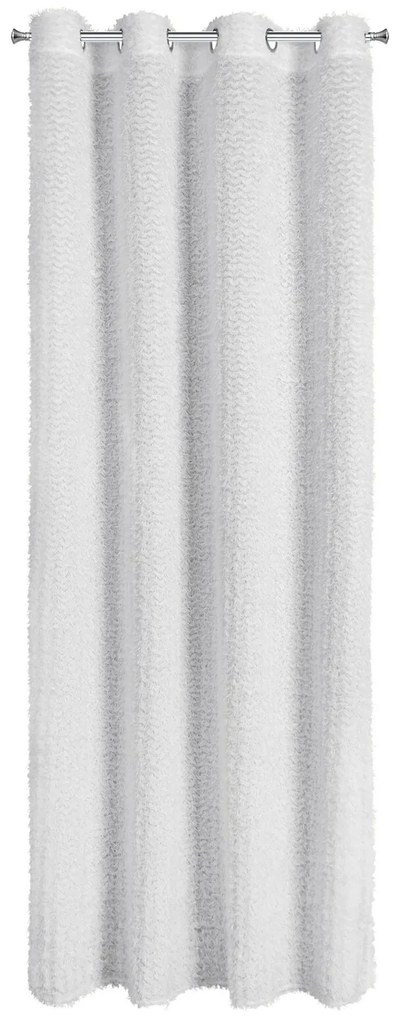 ZÁVĚS NA KROUŽCÍCH TIFFANY 135X250 CM BÍLÁ