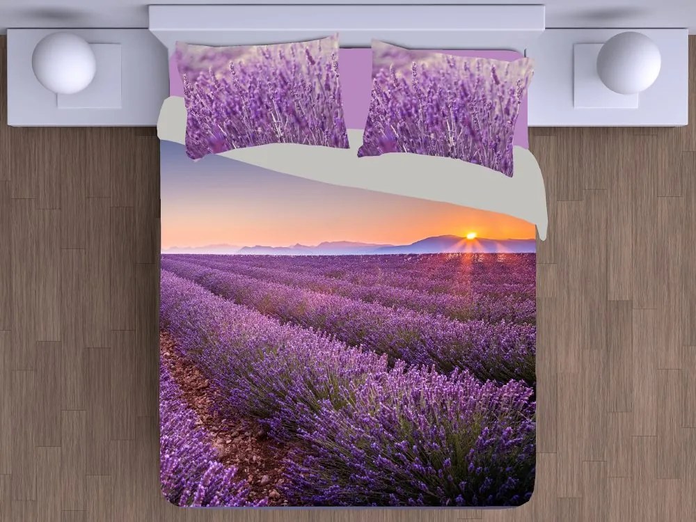 3D italské povlečení 100% bavlna Lavanda - 140x220 / 70x90 cm